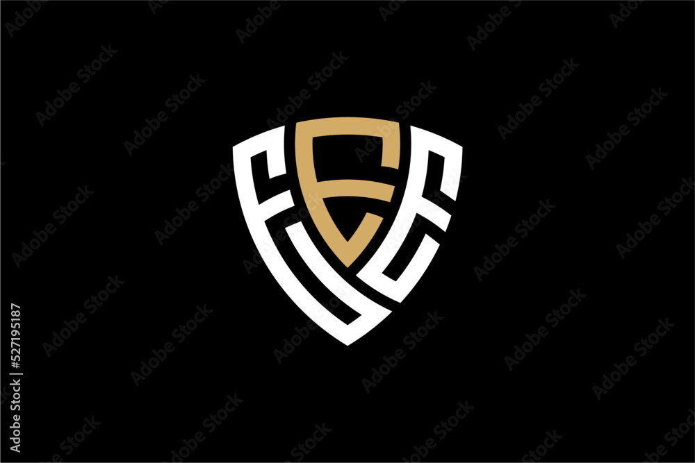 EEE creative letter shield logo design vector icon illustration Stock ...