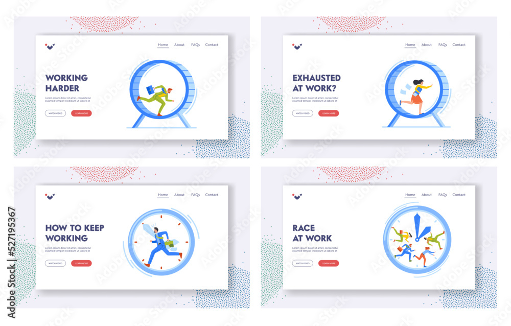 Rat Race, Work Productivity, Career, Looping Life Landing Page Template ...