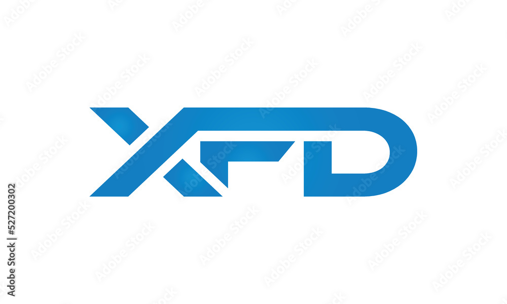 initial letters XFD linked monogram, creative modern lettermark logo ...