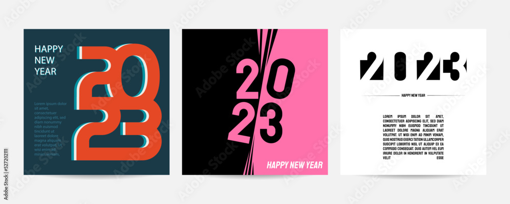Vetor de Go to the future 2023 concept, Happy New Year set. Templates ...