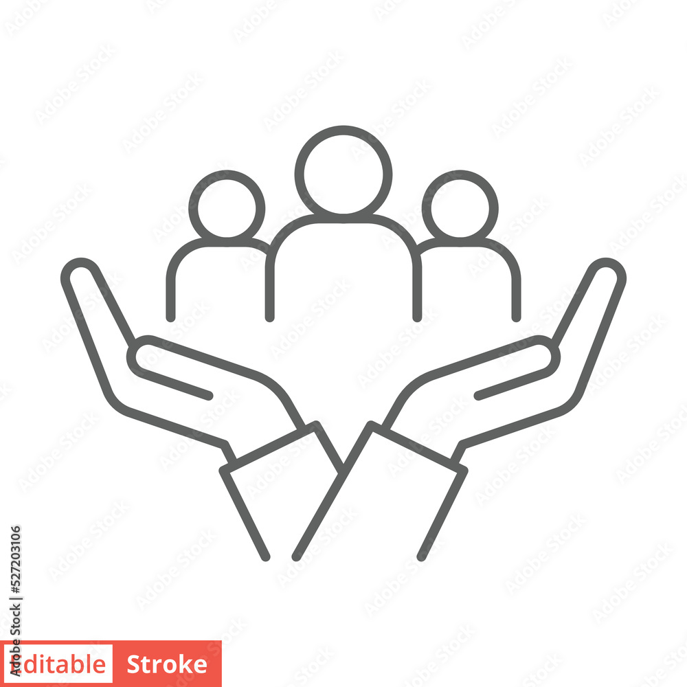 Inclusion social equity icon. Simple outline style. Help, support ...