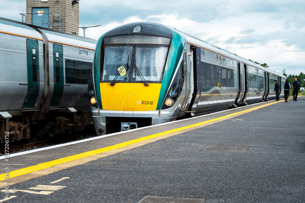 Athlone, Ireland - 07.14.2022: Irish rail train at rail station ...