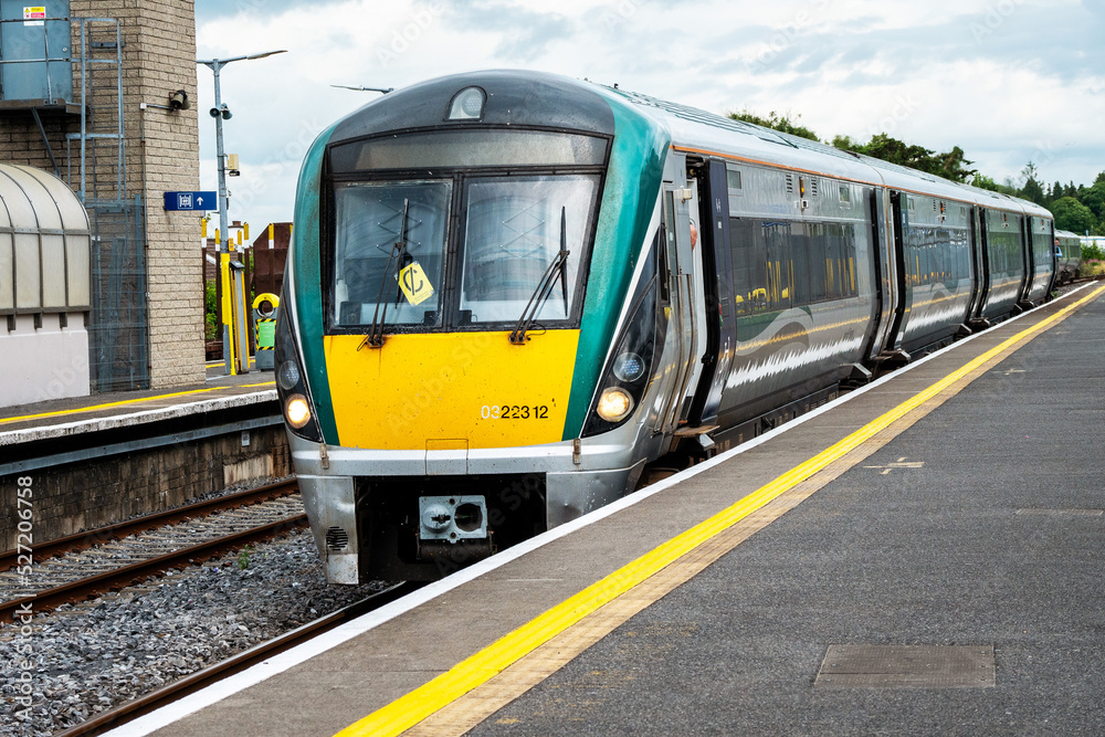 Athlone, Ireland - 07.14.2022: Irish rail train at rail station ...