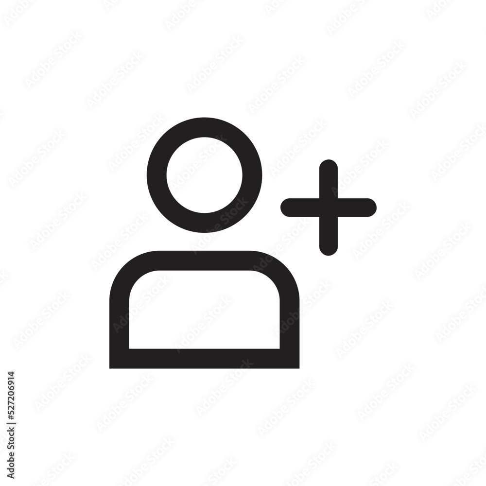 Add user icon. Add a new user icon. Male person profile avatar. Plus ...