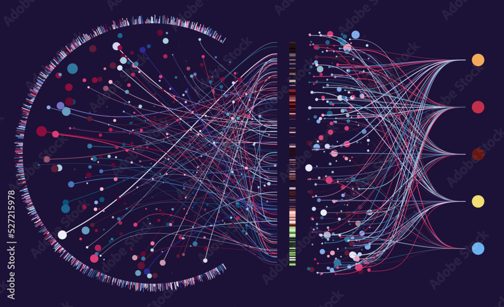 Abstractly arranged dots are connected by lines Stock Vector | Adobe Stock