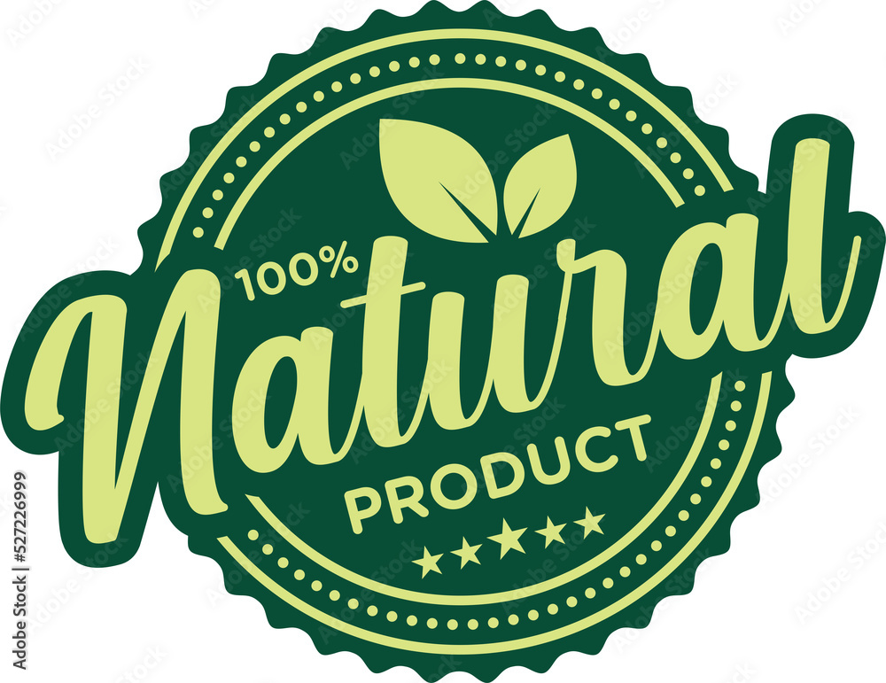 100 percent natural label sticker badge Vector, 100% organic vector, 100% natural stamp vector ...