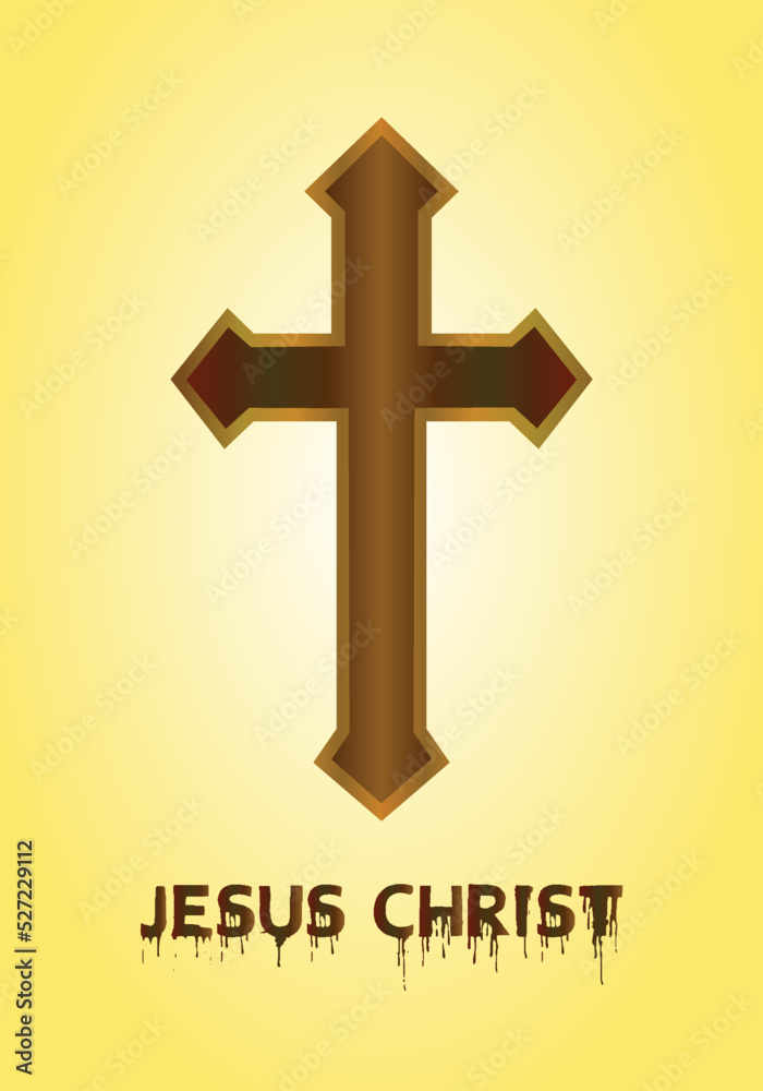 Jesus Christ cross symbol vector. Stock Vector | Adobe Stock