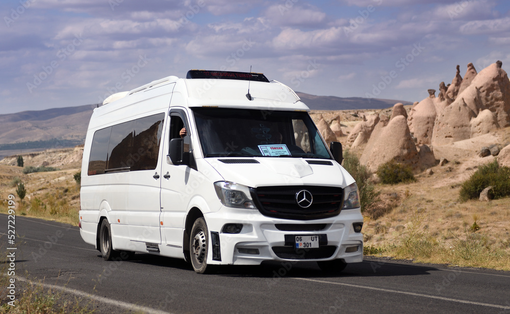 Cappadocia, Turkey 11.08.2022:White passenger Mercedes-Benz Sprinter in ...