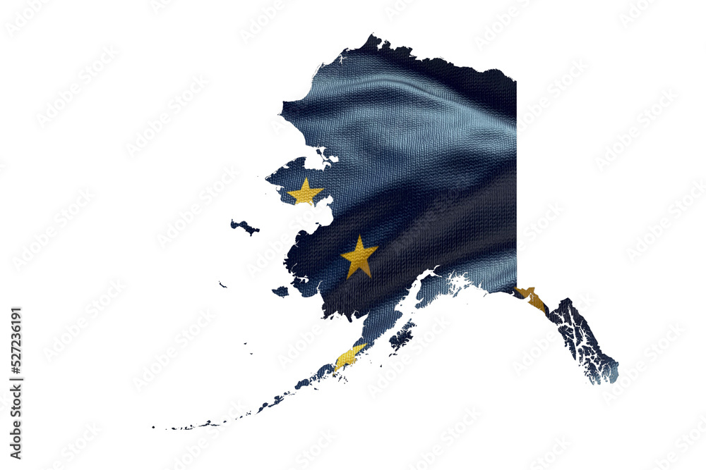 Alaska state map shape with flag. PNG icon Stock Illustration | Adobe Stock