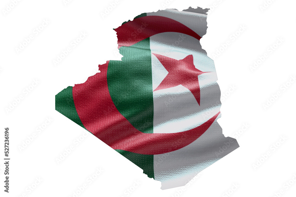 Algeria map outline icon. PNG alpha channel. Country with national flag ...