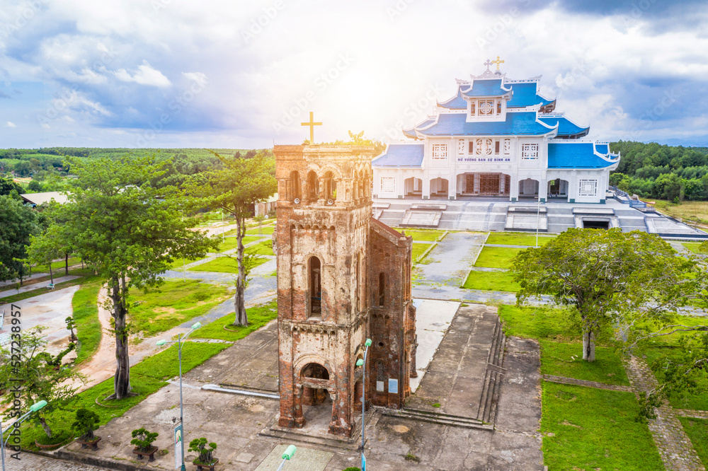 Aerial view of church at La Vang Holy Sanctuary, It is the site of the ...