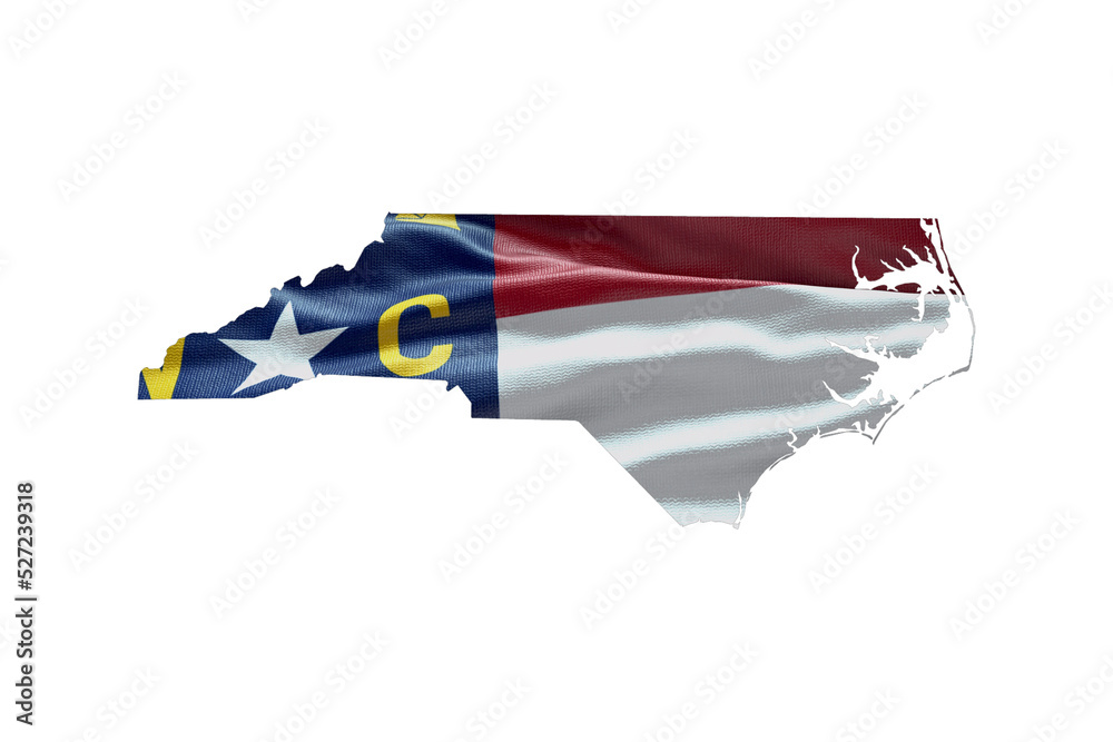 North Carolina state map shape with flag. PNG icon Stock Illustration ...