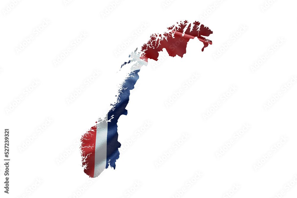 Norway country shape with national flag. Map outline contour. PNG icon ...