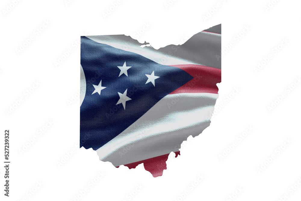 Ohio state map shape with flag. PNG icon Stock Illustration | Adobe Stock