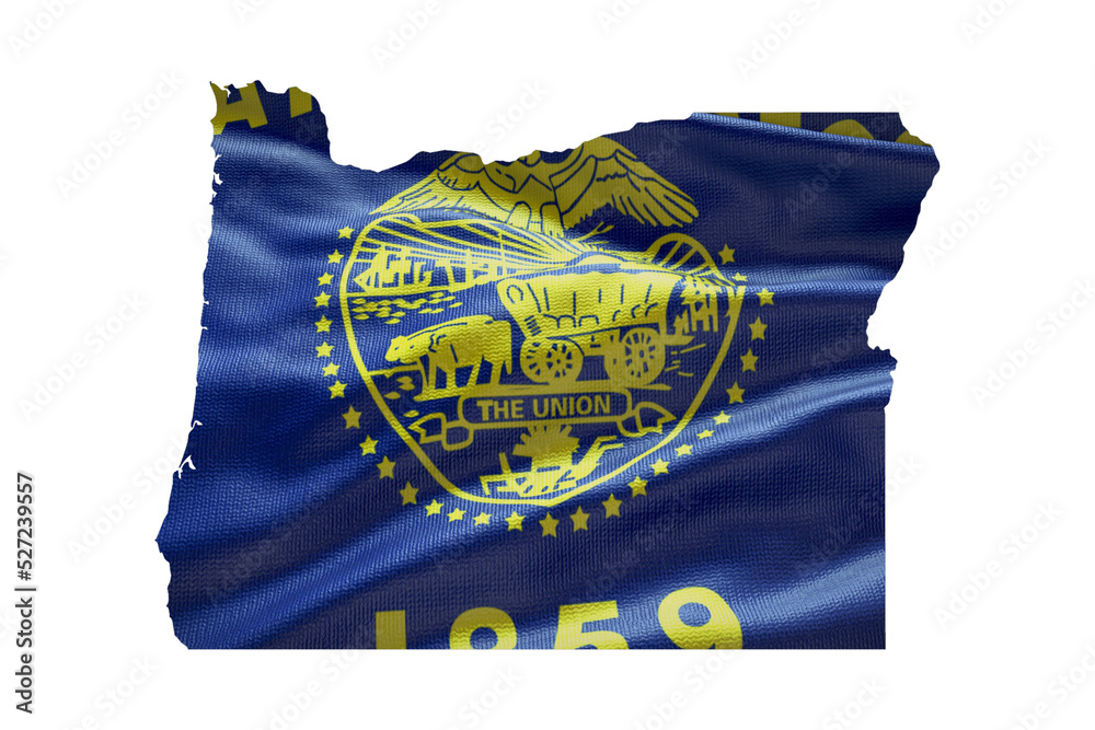 Oregon state map shape with flag. PNG icon Stock Illustration | Adobe Stock