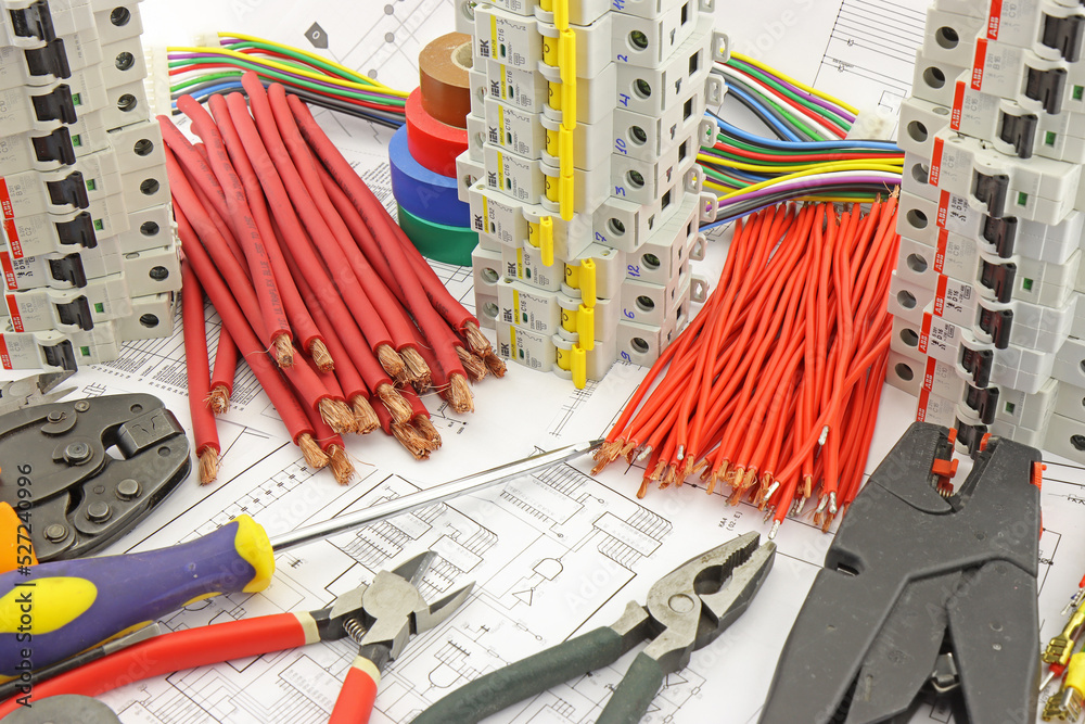 Electrical tools and materials for the installation of an electrical ...