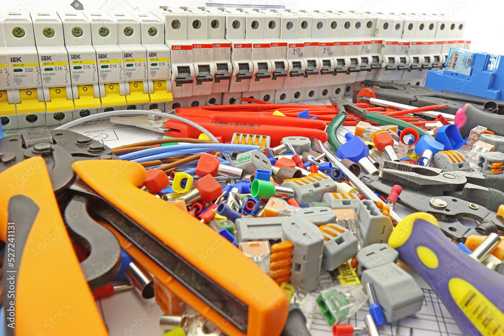 Electrical tools and materials for the installation of an electrical ...