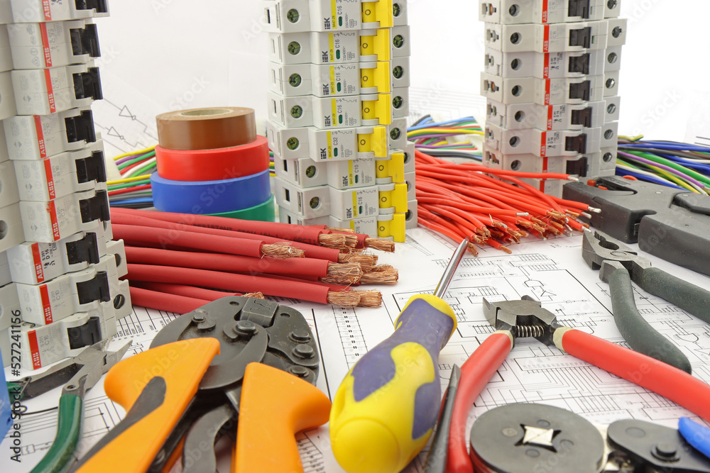 Electrical tools and materials for the installation of an electrical ...