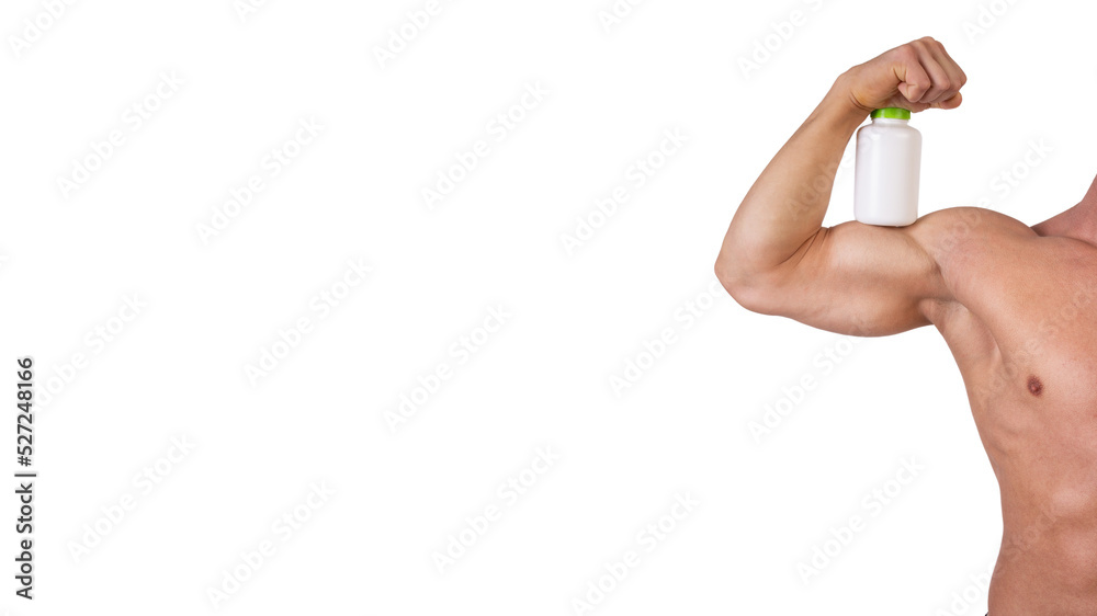 Diet and healthy lifestyle. Young attractive guy with a nice body and ...