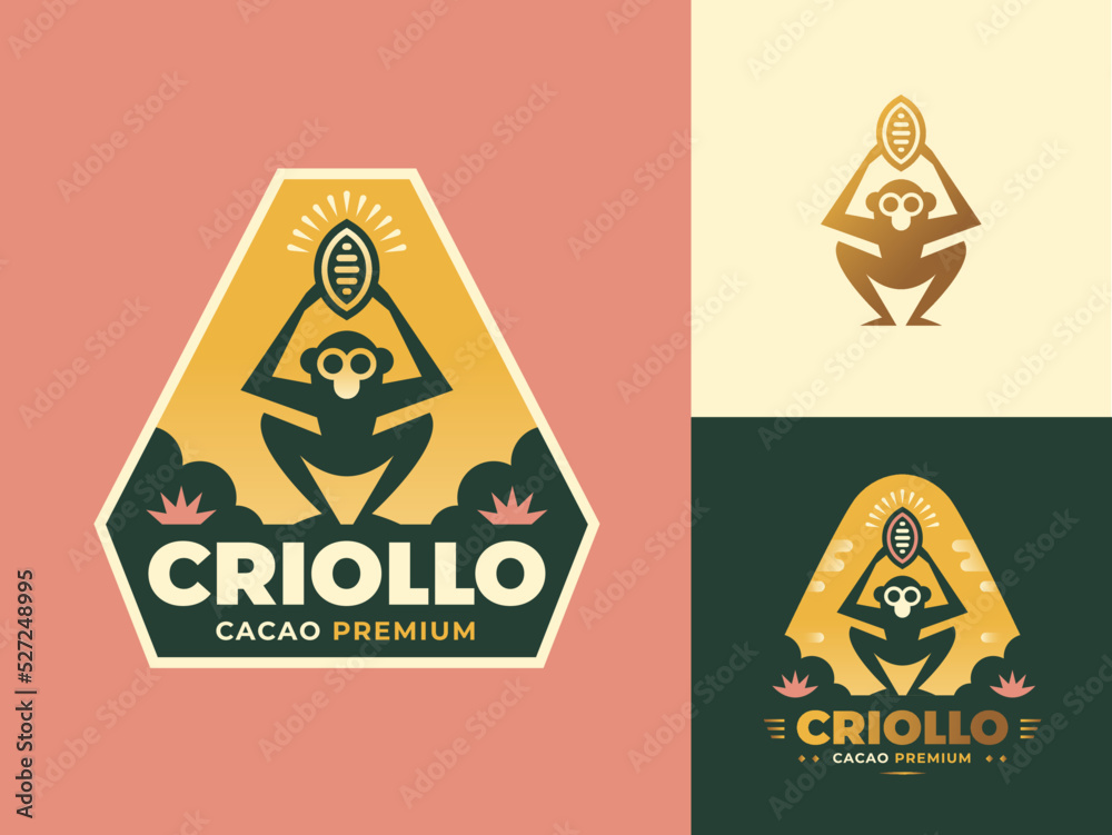 logo and variations for a cocoa or coffee brand. Illustration of a ...