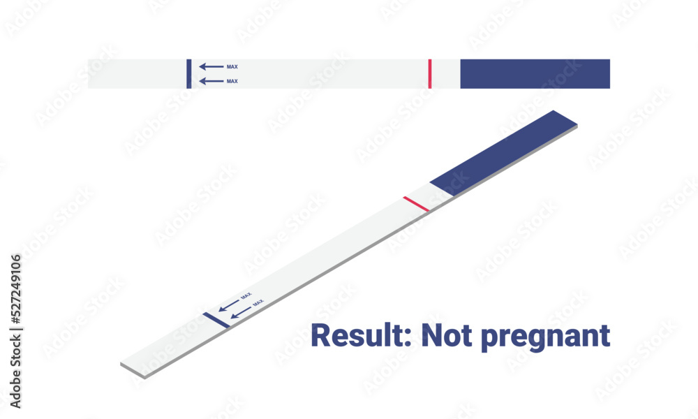 Negative pregnancy test result isometric vector illustration. Pregnancy ...