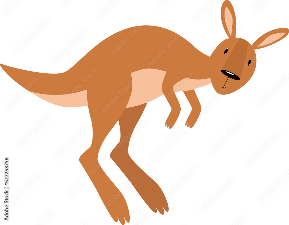 Cartoon kangaroo. Australia. Wild animal. kangaroo jumping Stock ...