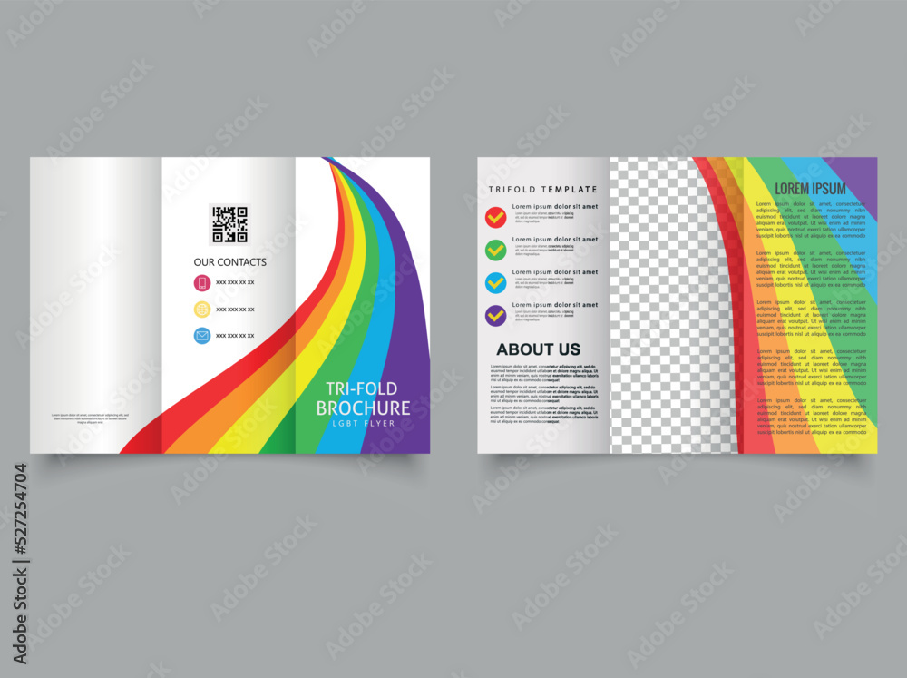 lgbt flyer trifold brochure pride template business design. Rainbow ...