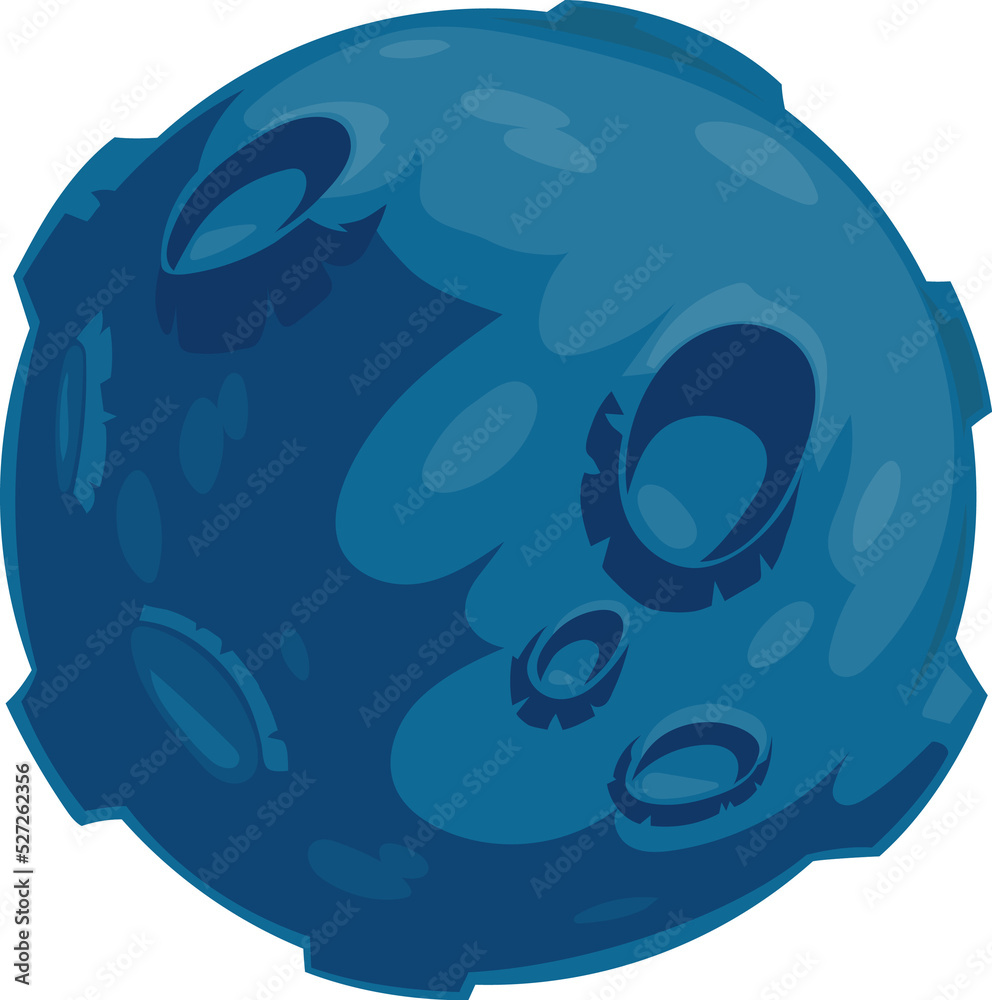 Cartoon planet, craters Stock Illustration | Adobe Stock