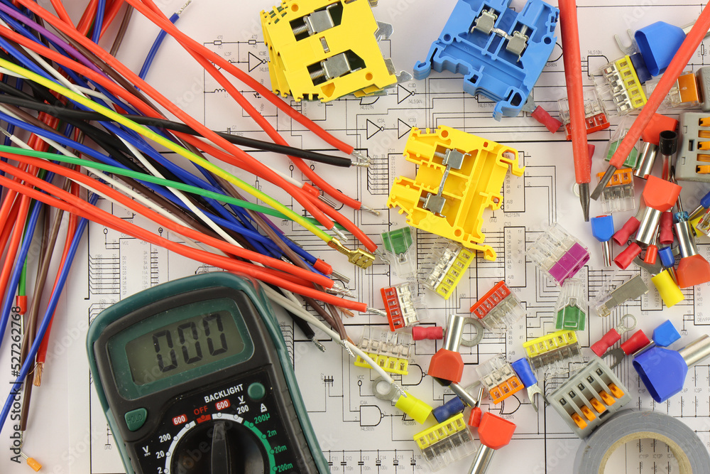 Electrical tools and materials for the installation of an electrical ...