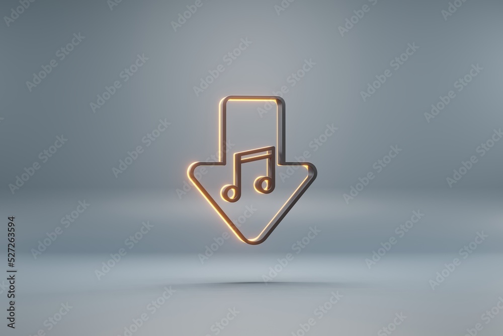 Beautiful black Download Music with yellow light symbol icons on a blue ...