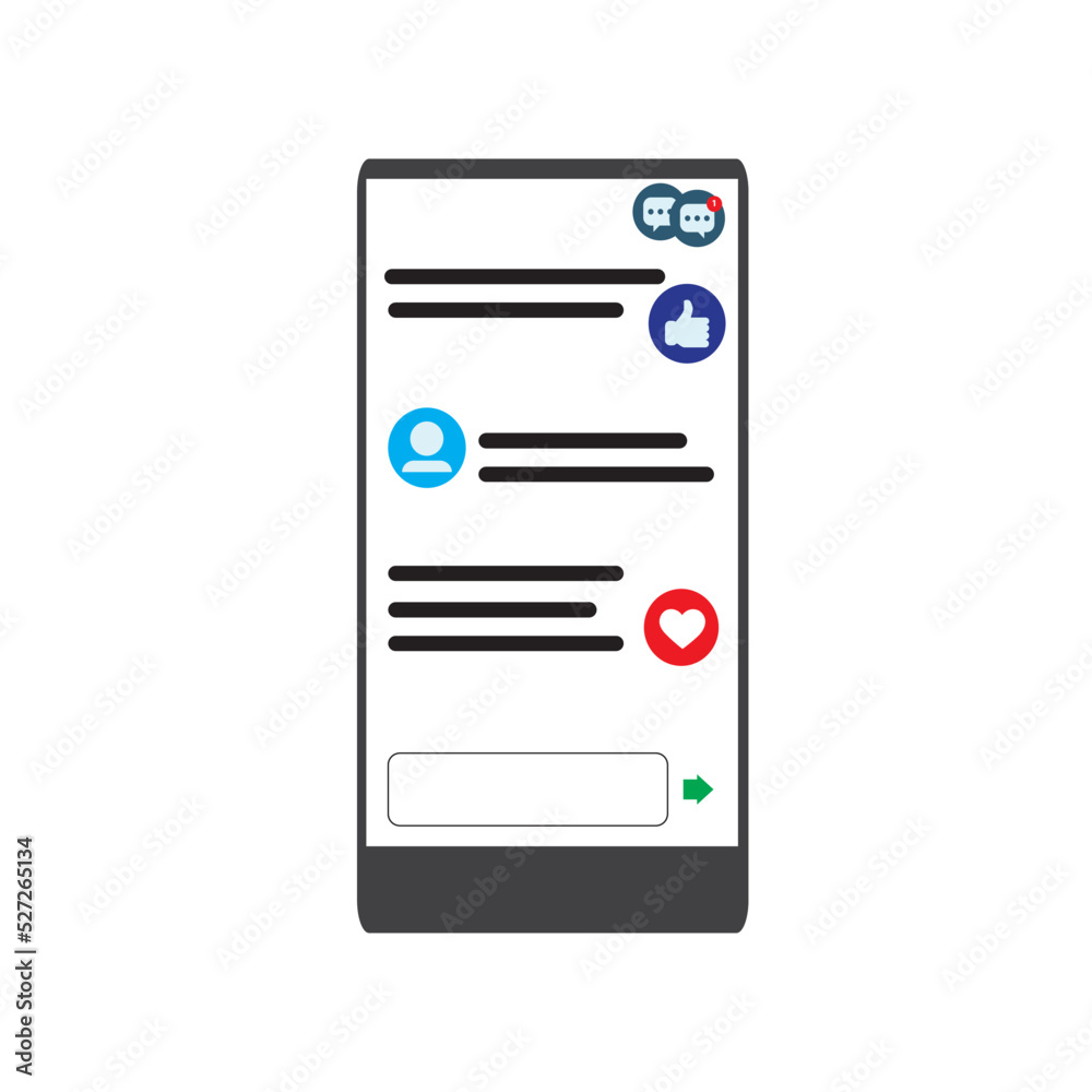 Vector illustration of text messages with emojis Stock Vector | Adobe Stock