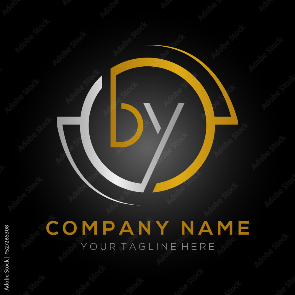letter DV Logo Design Vector Template. Initial Gold And Silver Letter ...