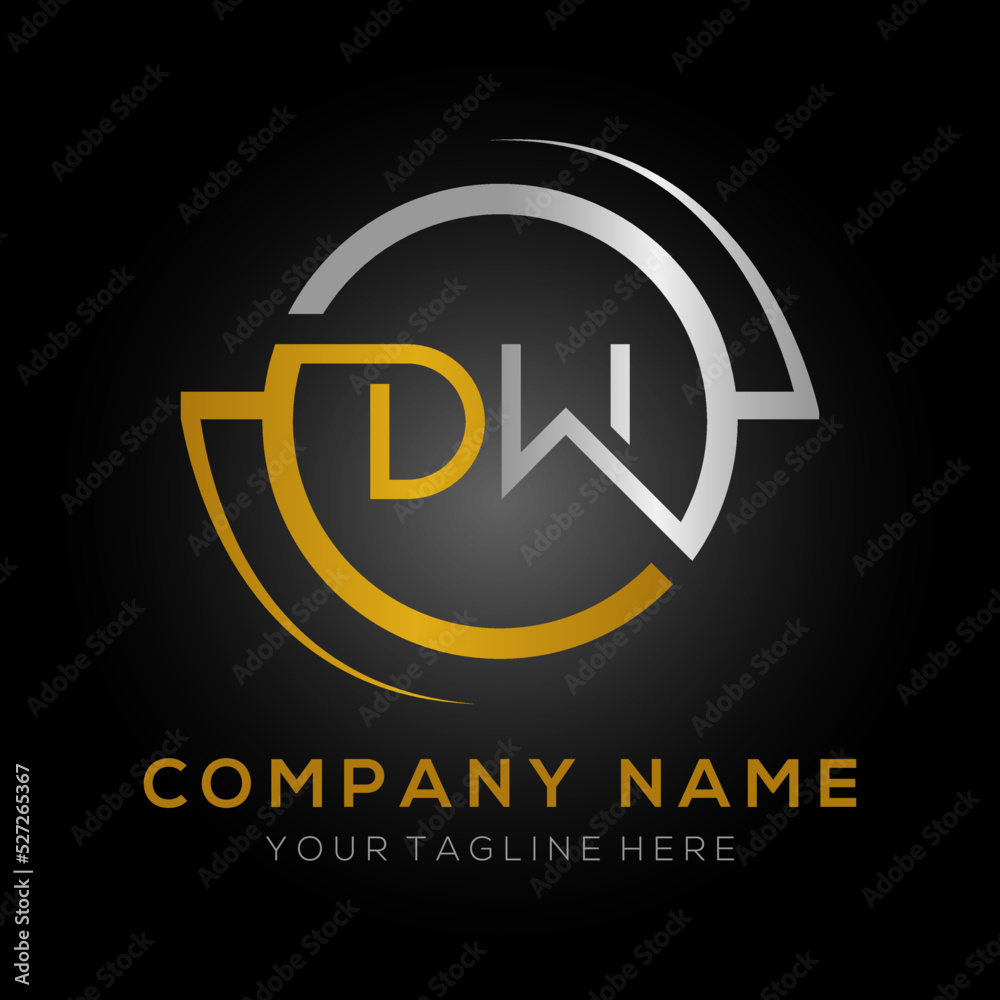 letter DW Logo Design Vector Template. Initial Gold And Silver Letter ... letter DW Logo Design Vector Template. Initial Gold And Silver Letter ...