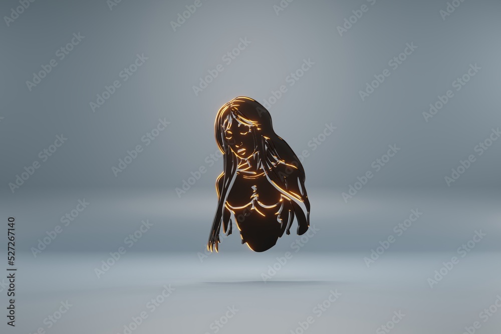 Beautiful black zodiac sign Virgo with yellow light symbol icons on a ...