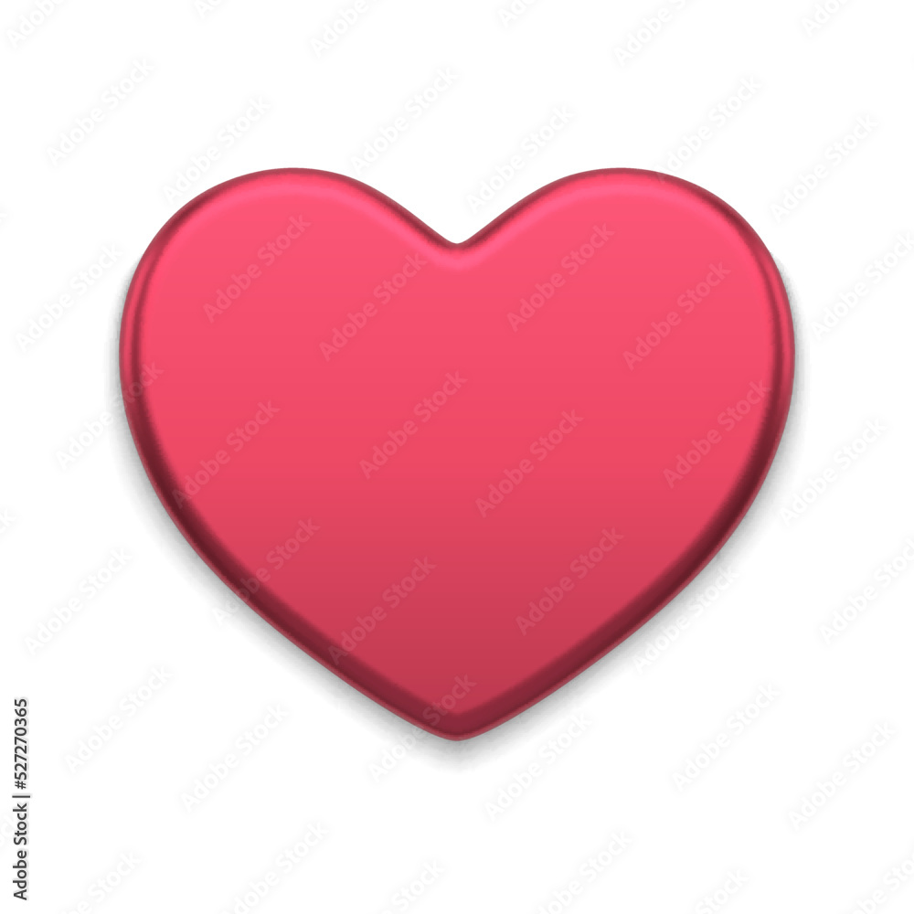 Red heart shape symbol of love realistic 3d vector illustration. Stock ...
