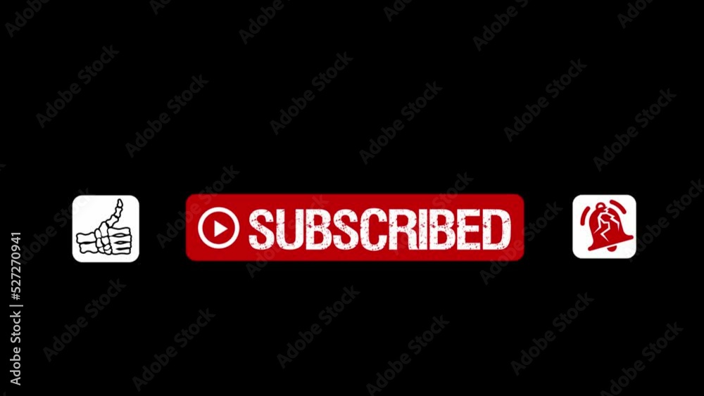 Subscribe Button for Youtube. Halloween Theme. Skeleton hand clicking ...
