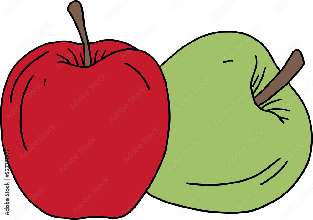 doodle freehand sketch drawing of apple fruit. Stock Illustration ...