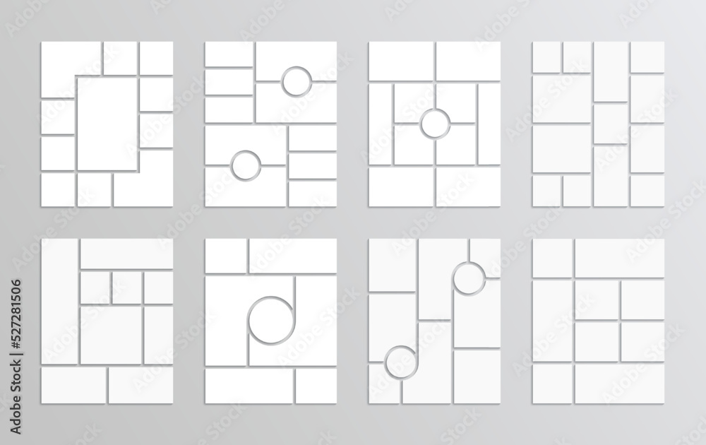 Frame images grids collection. Set of collage layouts. Moodboard ...