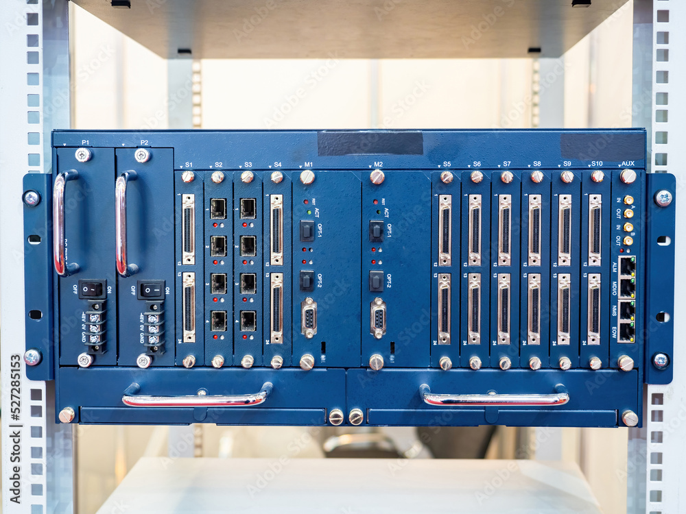 Foto de Optical multiplexer. Telecommunication equipment. Optical ...