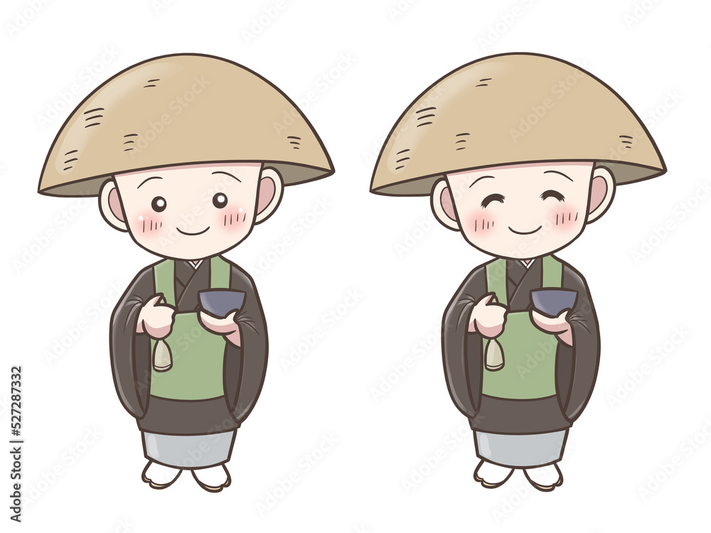 修行中のお坊さん 僧侶 Stock イラスト | Adobe Stock