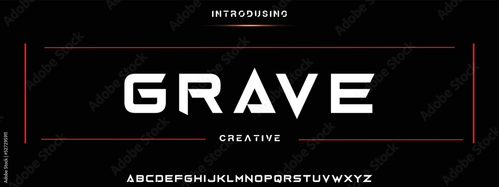 GRAVE Letters elegant alphabet fonts and number. Classic Lettering ...