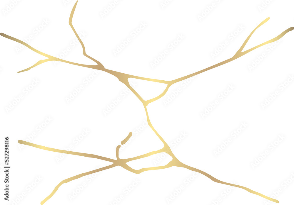 Kintsugi art style template. A4 design poster Abstract golden crack ...