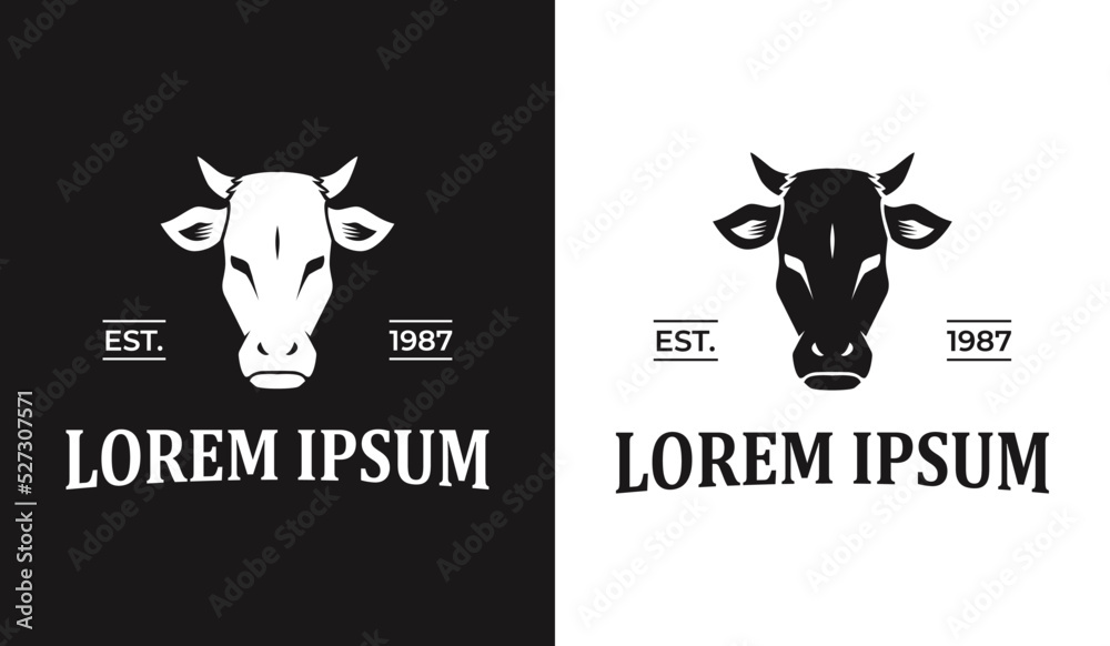 Cow Head White Background