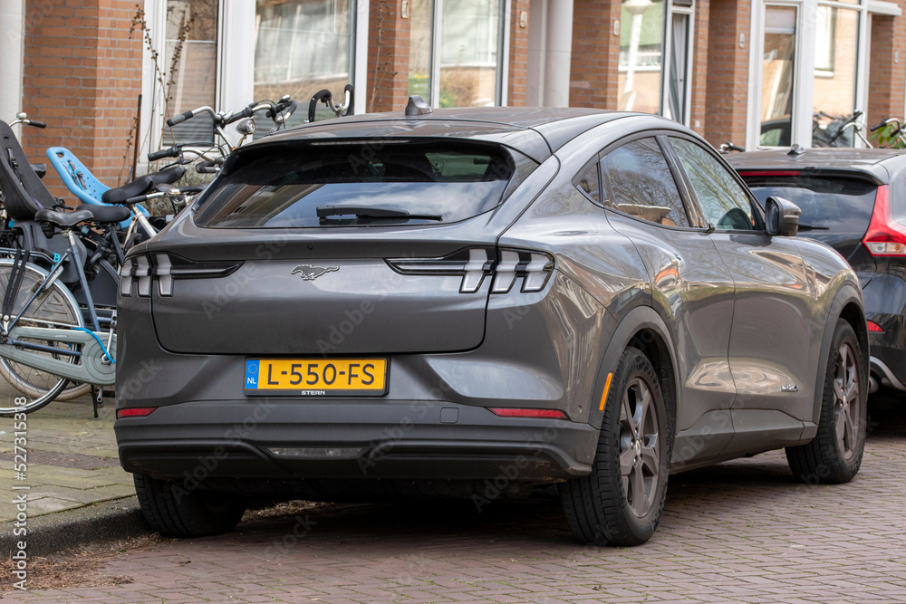 Backside Ford Mustang Mach-E X At Amsterdam The Netherlands 19-2-2022 ...