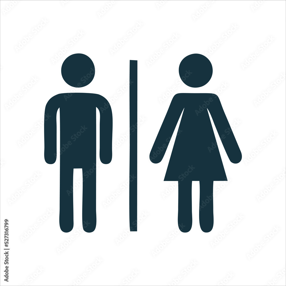 Wc toilet pictogram icon. Woman, man pictogram figure toilet, restroom ...