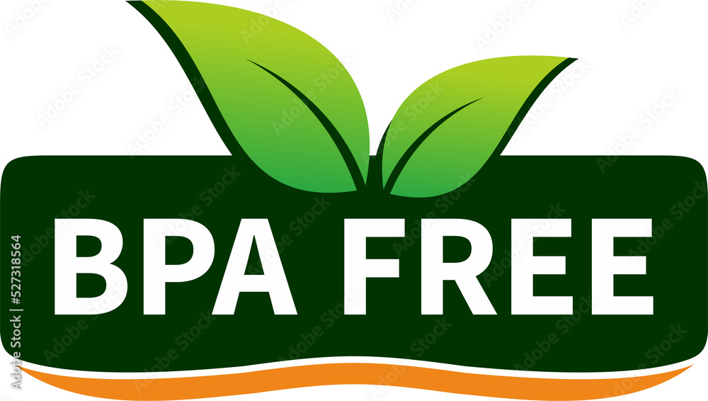 BPA free round symbol, green leaves, png illustration Stock Photo ...