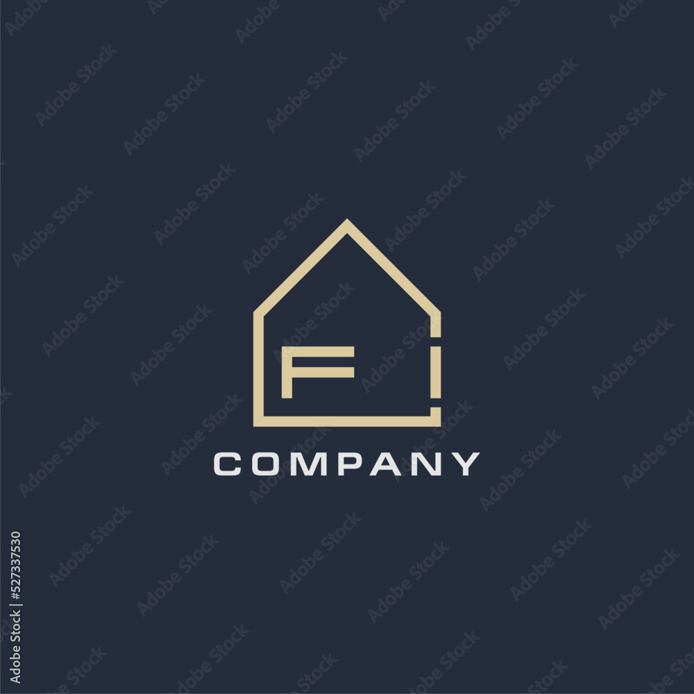 Initial letter FI real estate logo with simple roof style design ideas ...