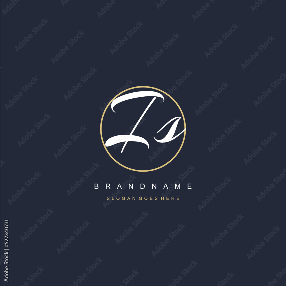 Initial letter IS logo monogram feminine style with circle line design ...