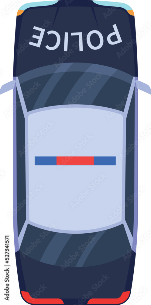 Police car top view. Patrol officer auto Stock Vector | Adobe Stock