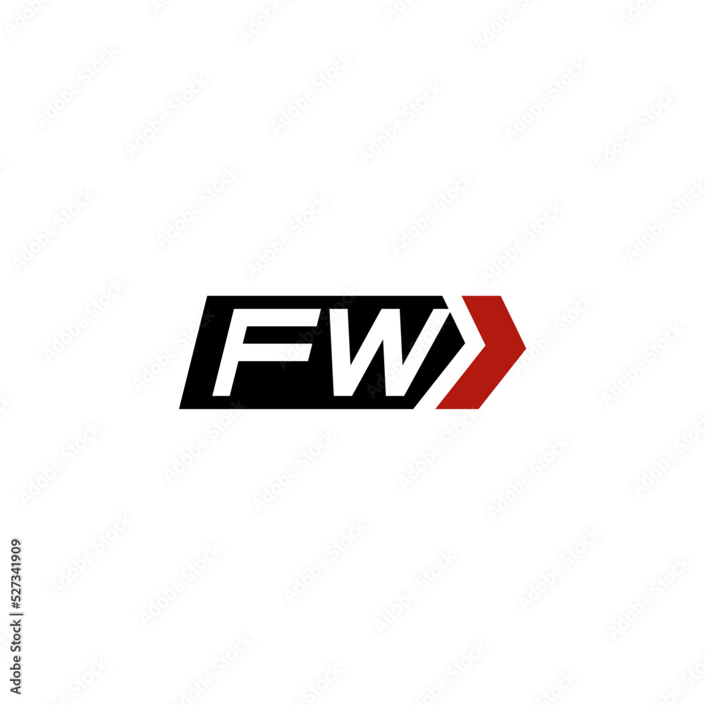 Vetor de Letter FW logo with simple right arrow design ideas do Stock ...